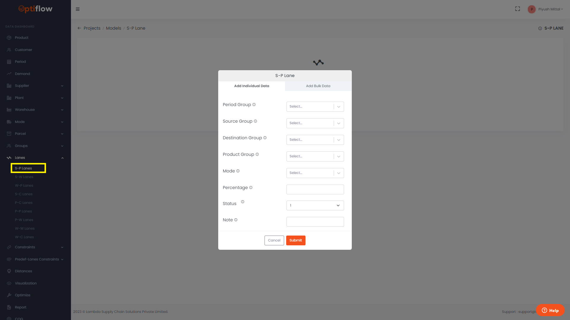 Create Lanes - Lambda SCS