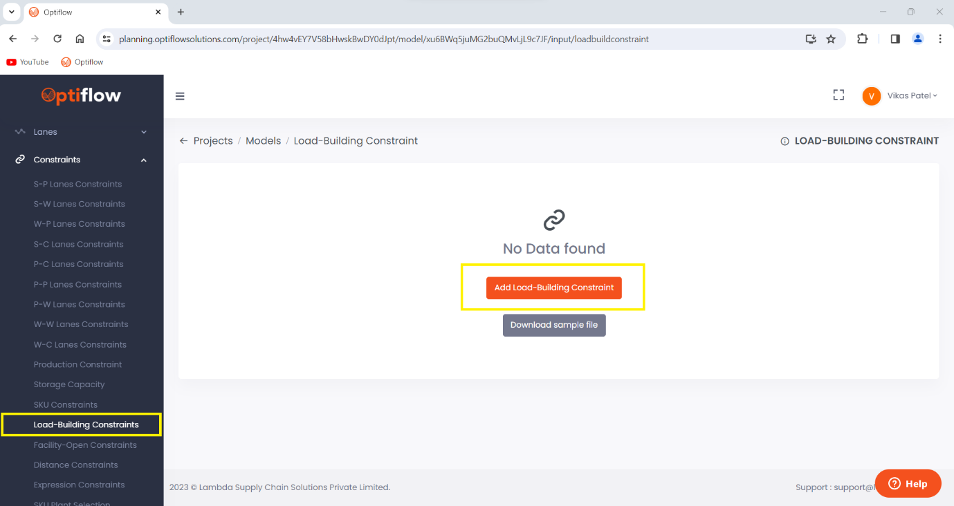Load Building Constraint - Lambda SCS