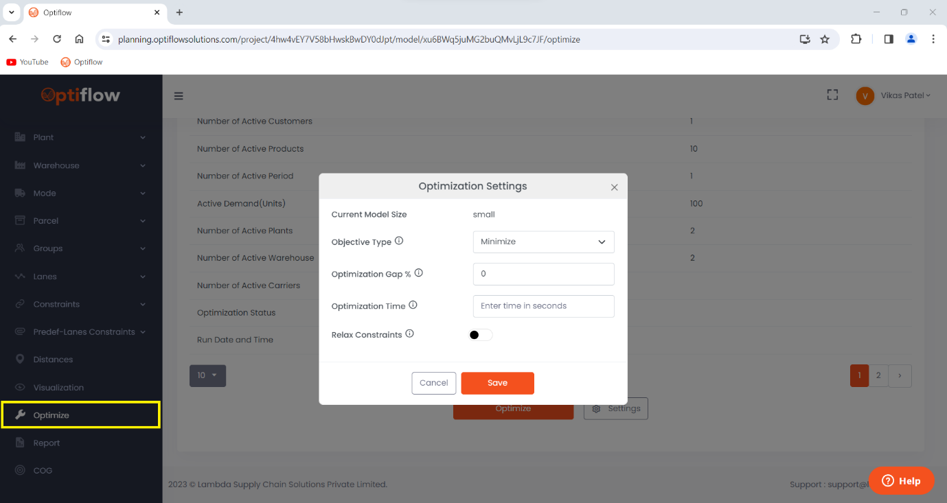 Optimize - Lambda SCS