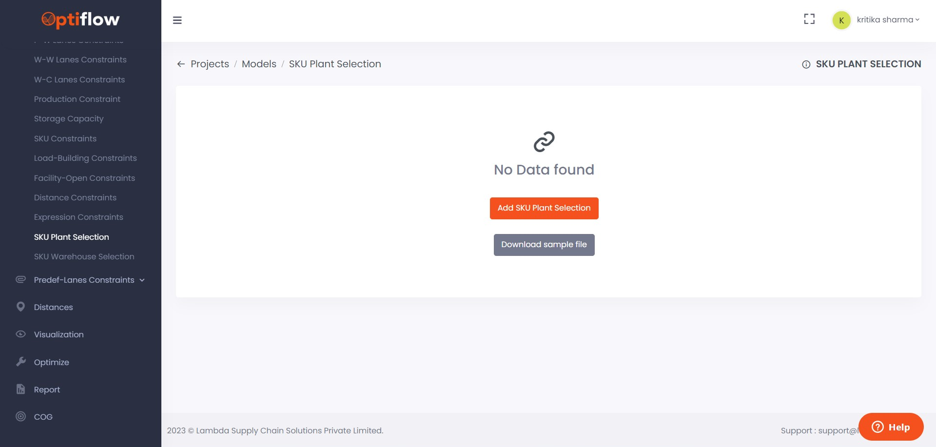 SKU Plant selection - Lambda SCS
