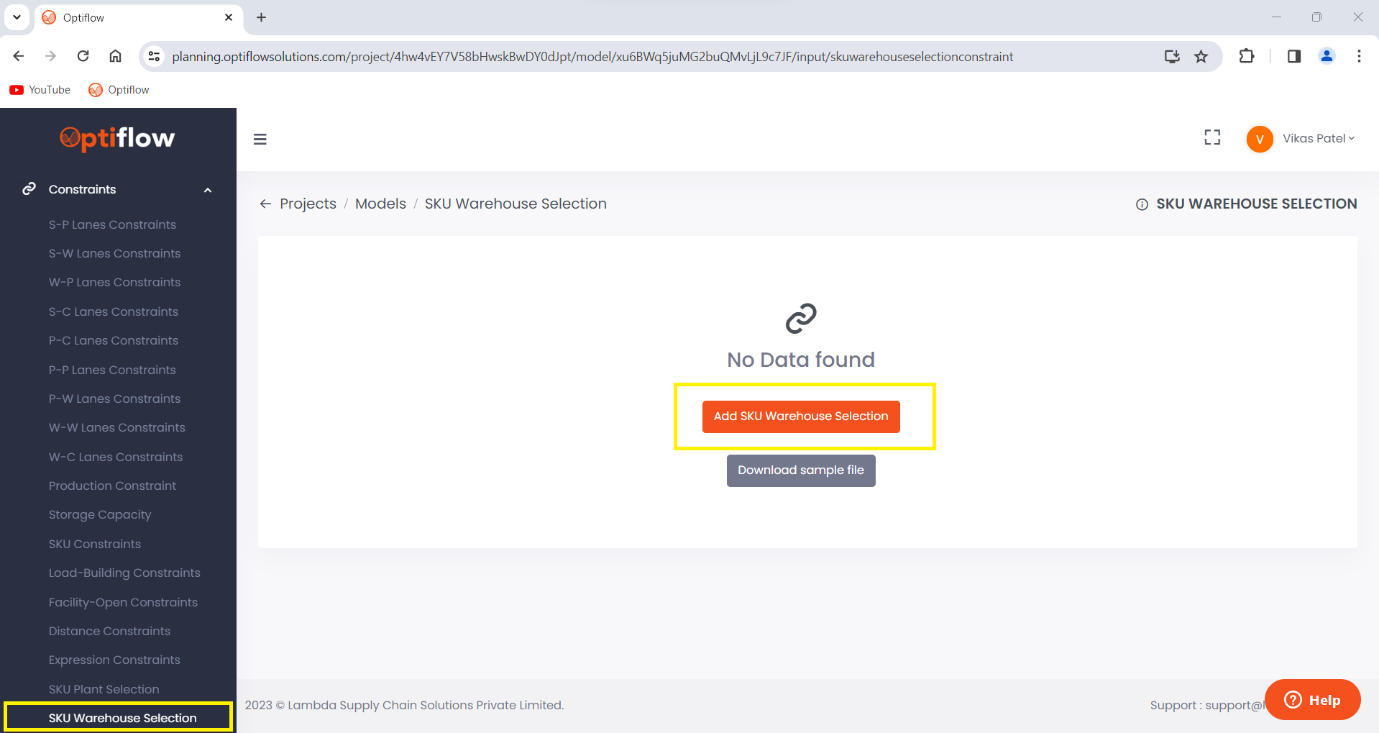 SKU Warehouse Selection - Lambda SCS