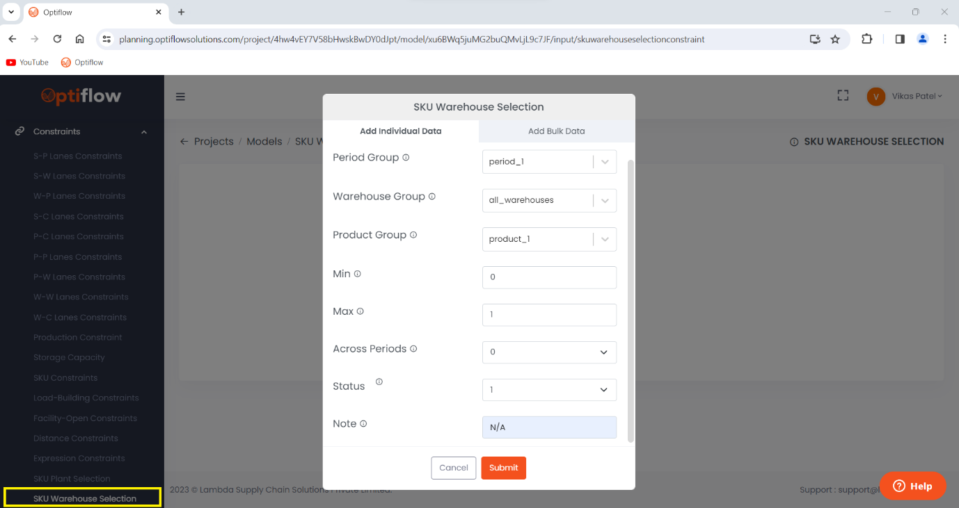 SKU Warehouse Selection - Lambda SCS
