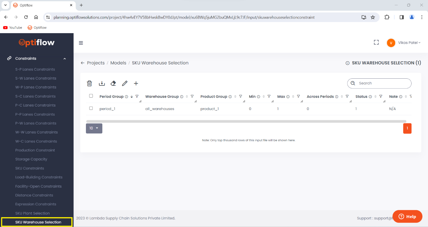 SKU Warehouse Selection - Lambda SCS