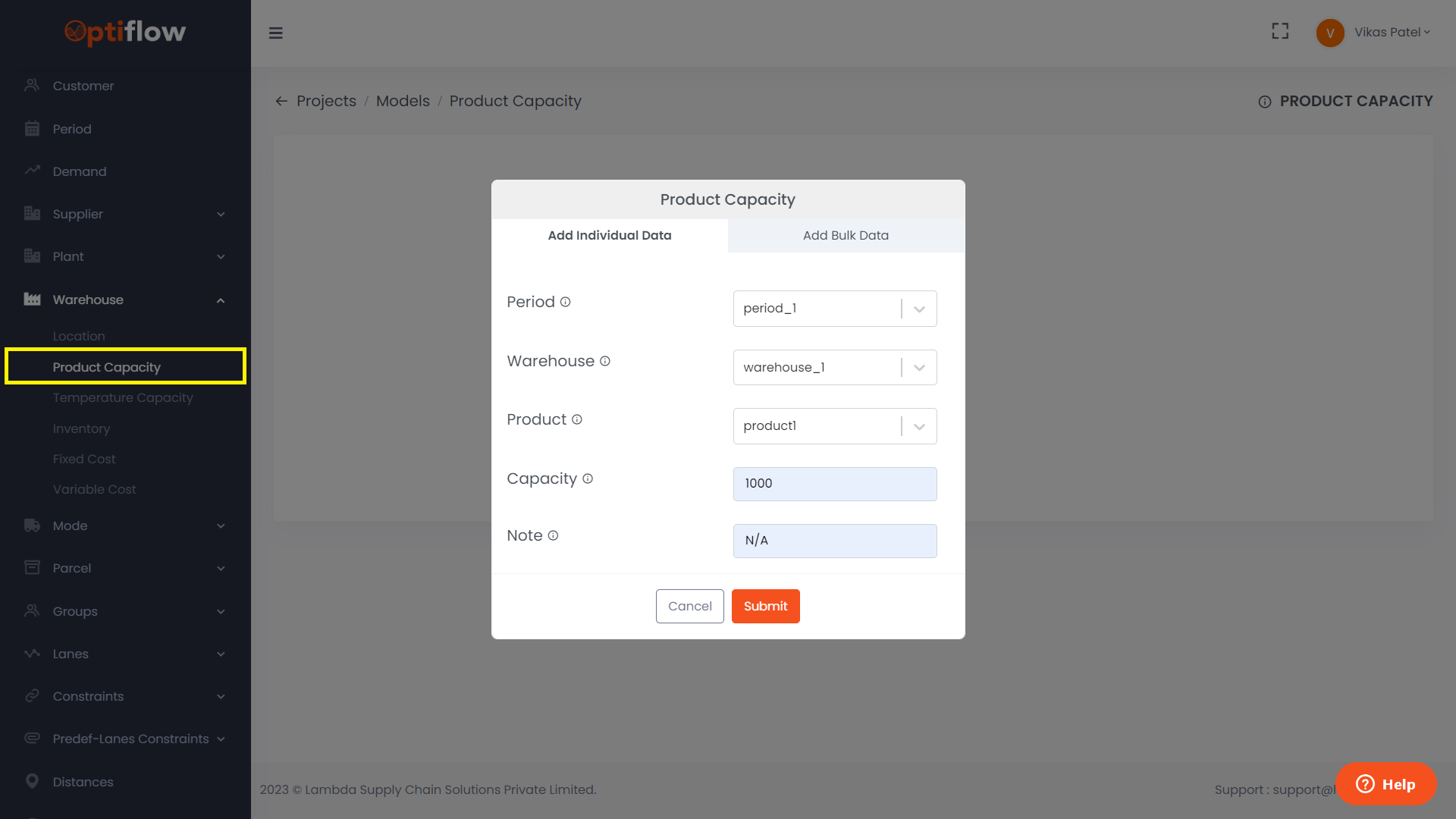 Product Capacity - Lambda SCS