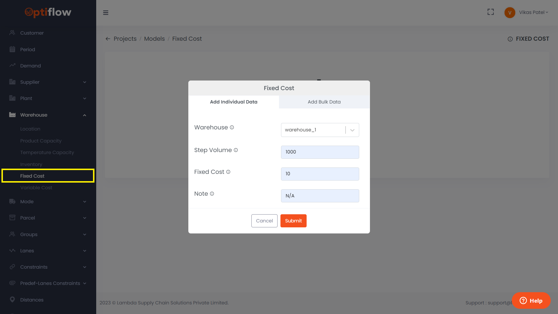 Fixed Cost - Lambda SCS