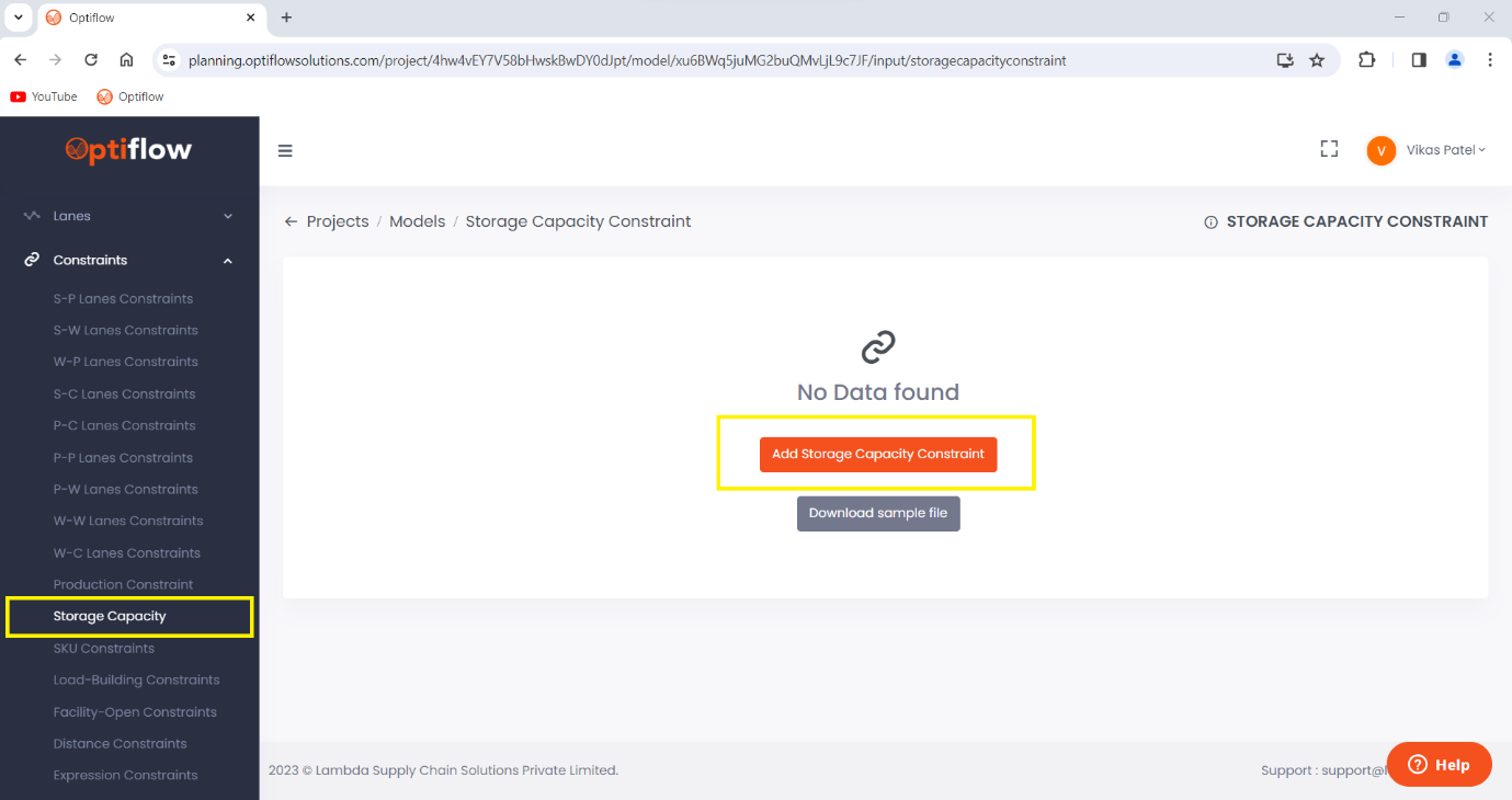 Storage Capacity Constraint Lambda Scs