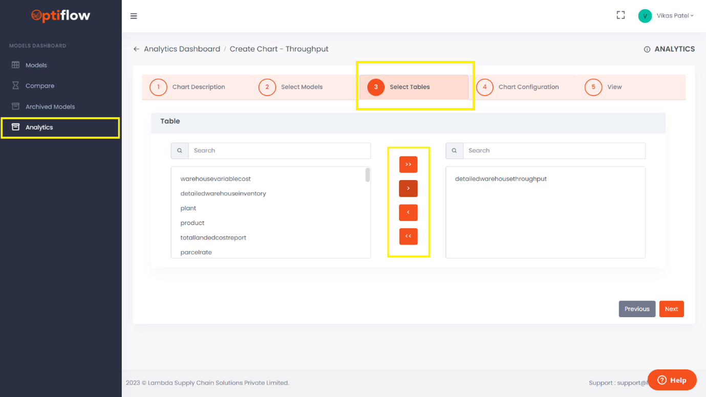 Step 3: Select Table - Lambda SCS