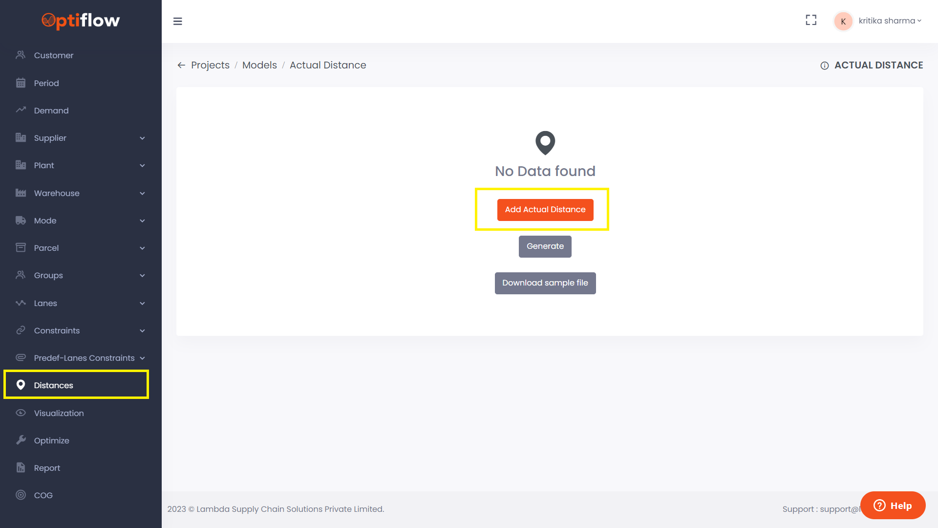 Distances - Lambda SCS