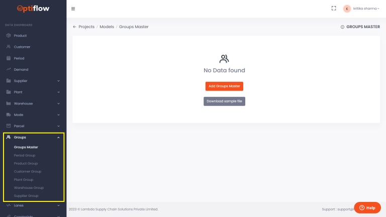 Define Groups - Lambda SCS