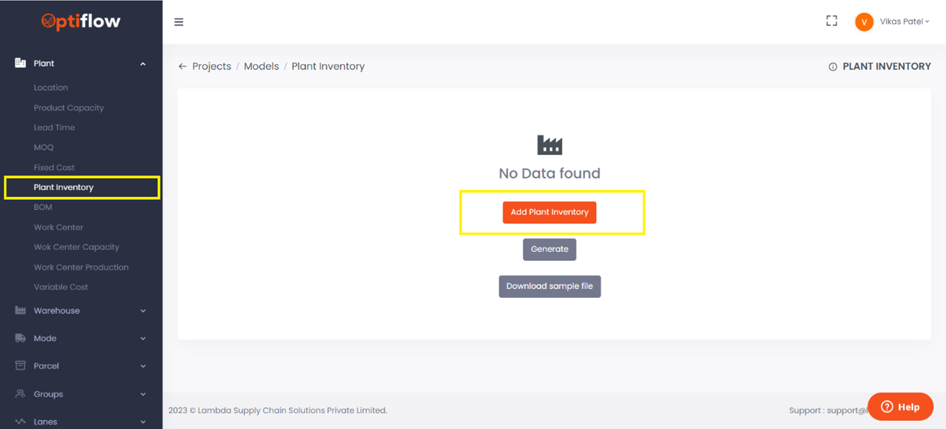 Plant Inventory - Lambda SCS