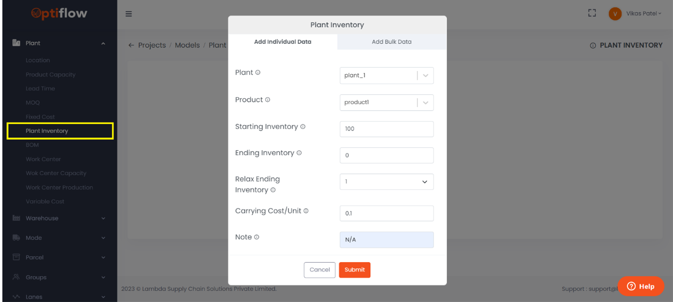 Plant Inventory - Lambda SCS