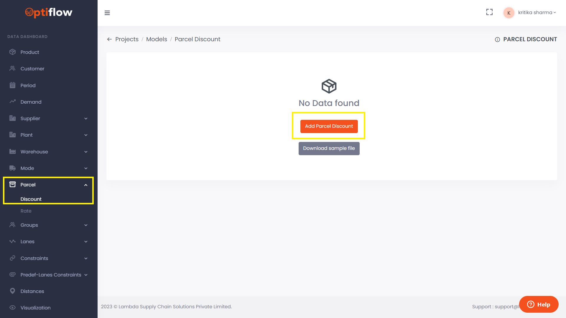 Parcel Discount - Lambda SCS