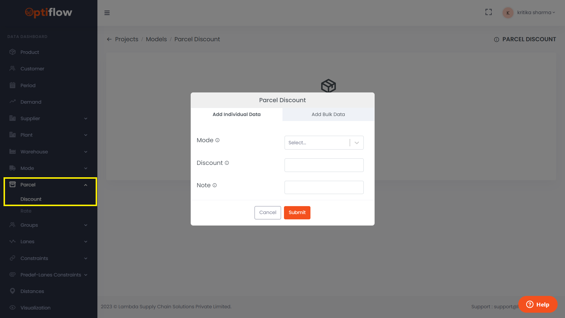 Parcel Discount - Lambda SCS