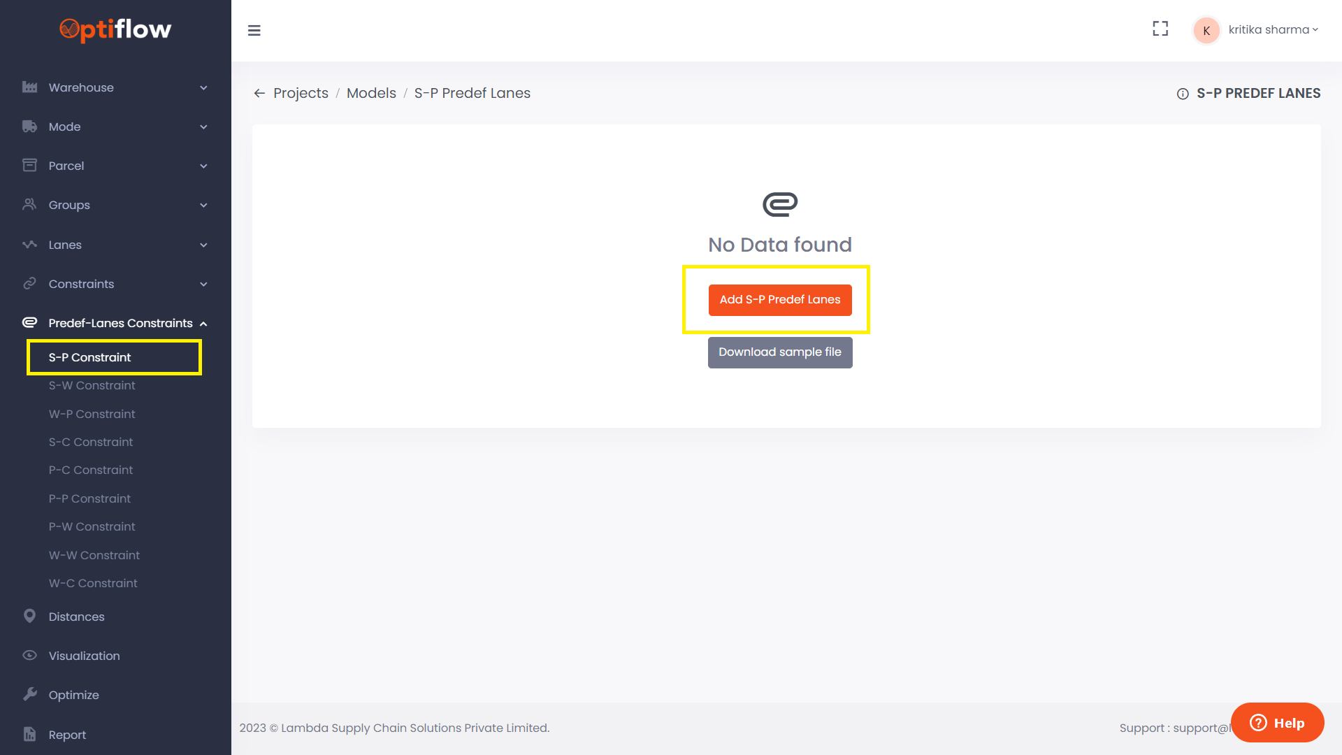 Predef-Lanes Constraint - Lambda SCS
