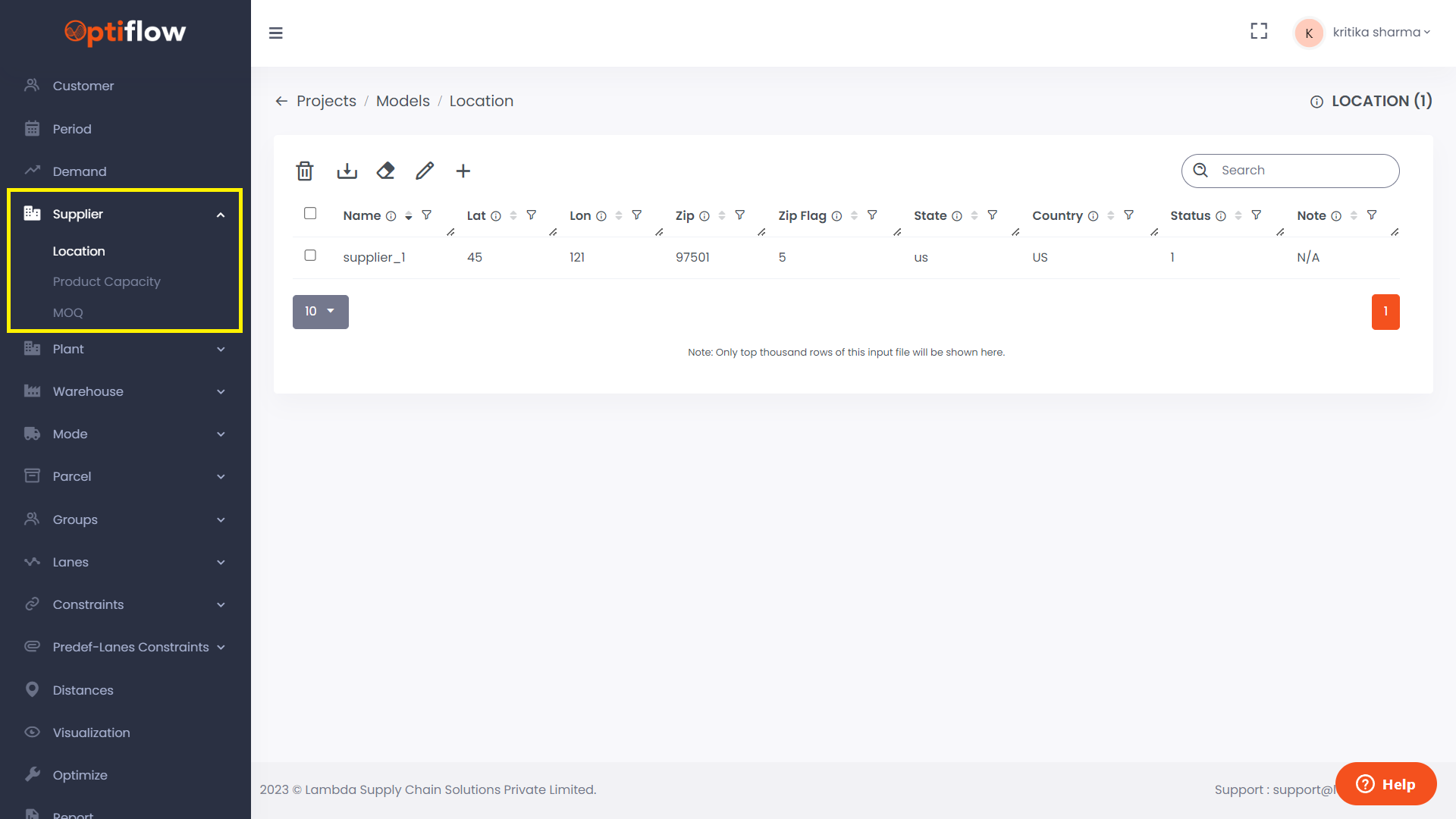Add Suppliers - Lambda SCS